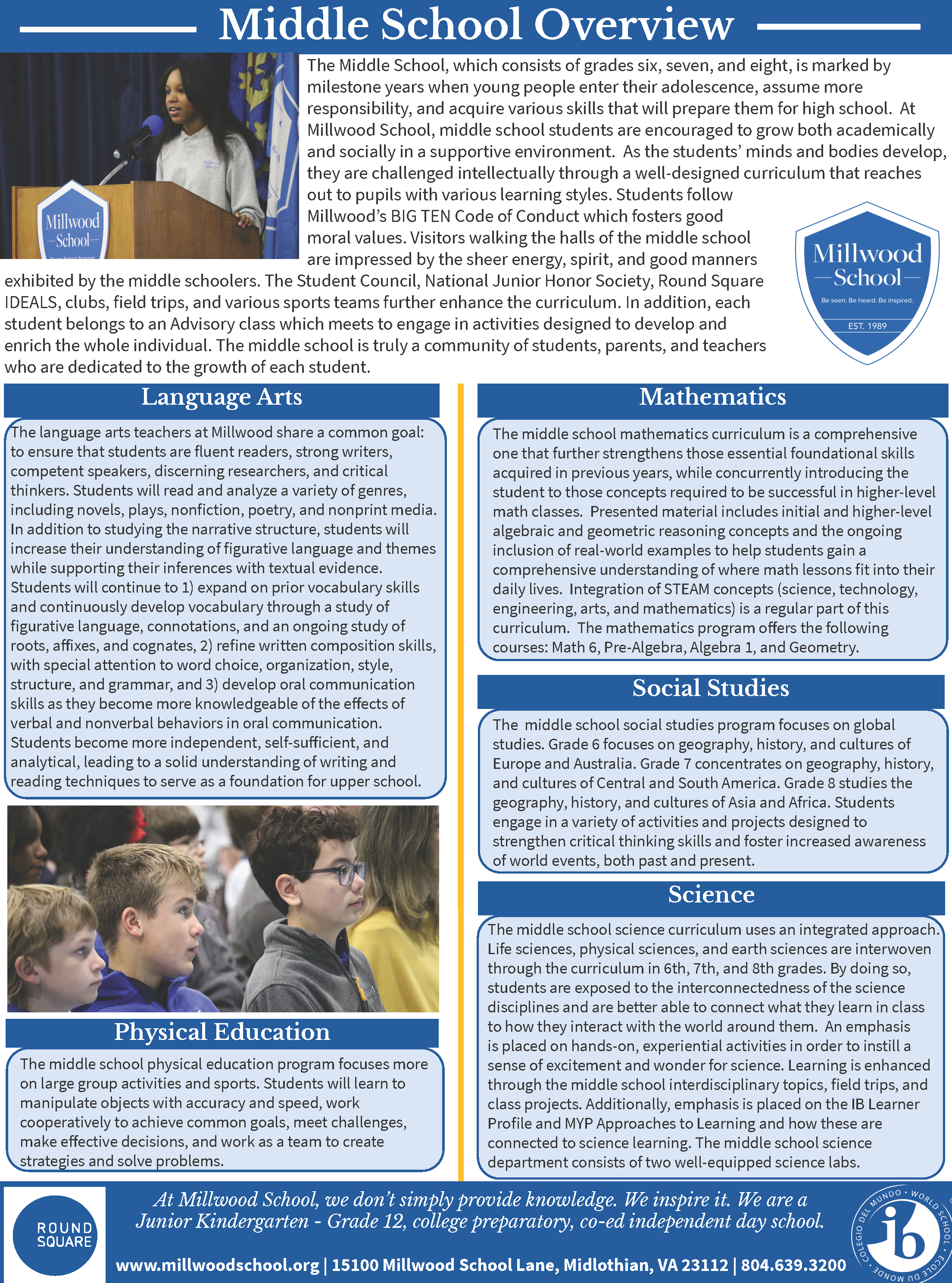 Middle & Upper School - Millwood School